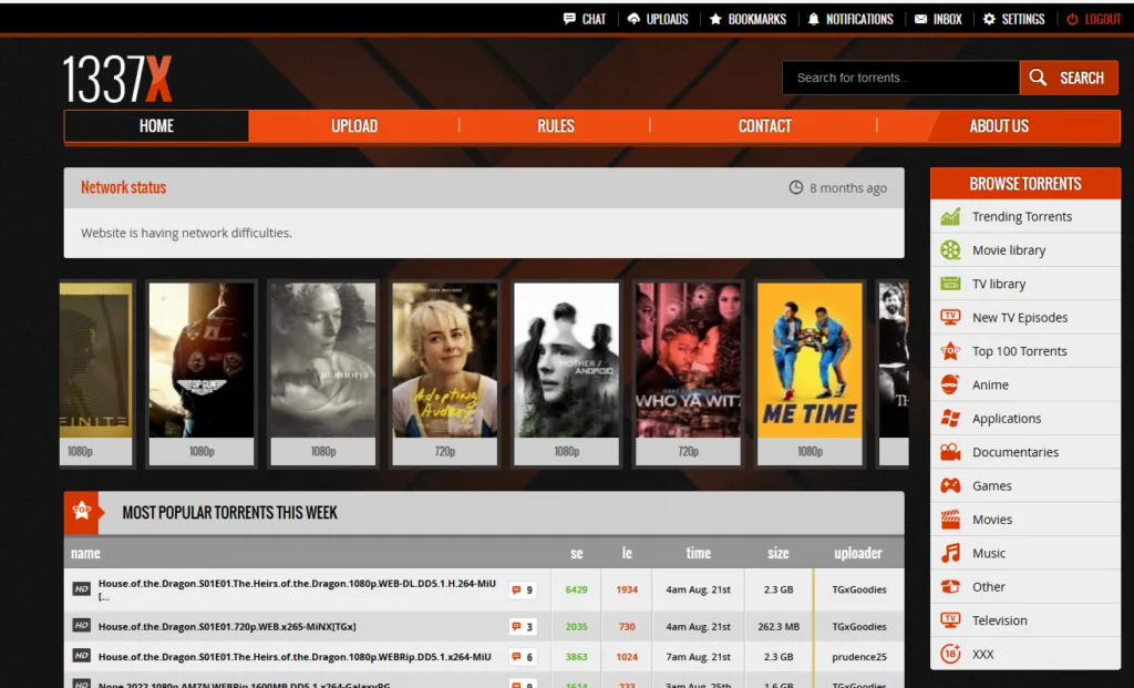 1337x.to English Torrent Website For Everything