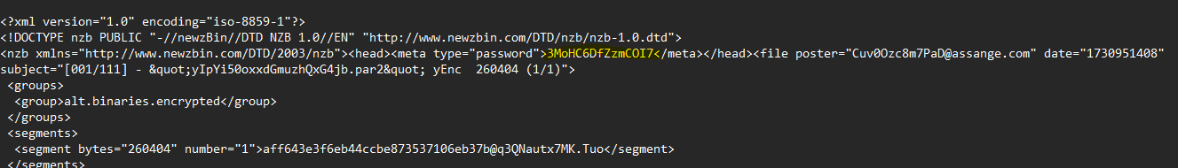 Find Password In NZB File